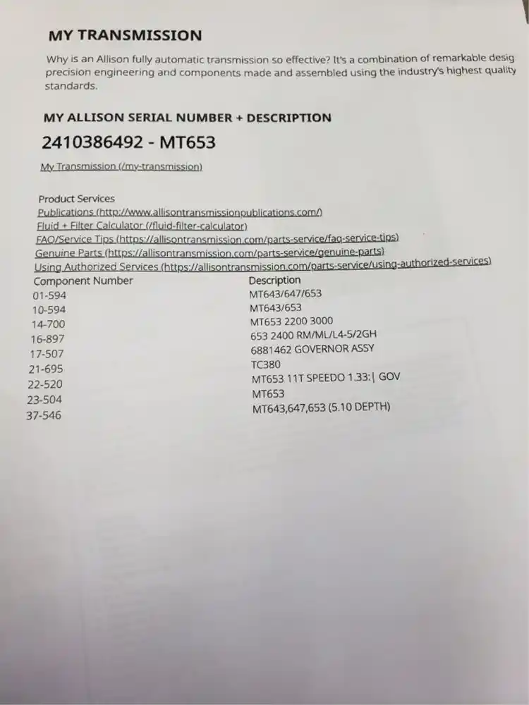 Used 1990 Allison MT653 Transmission Assy for sale | Depew New York ...