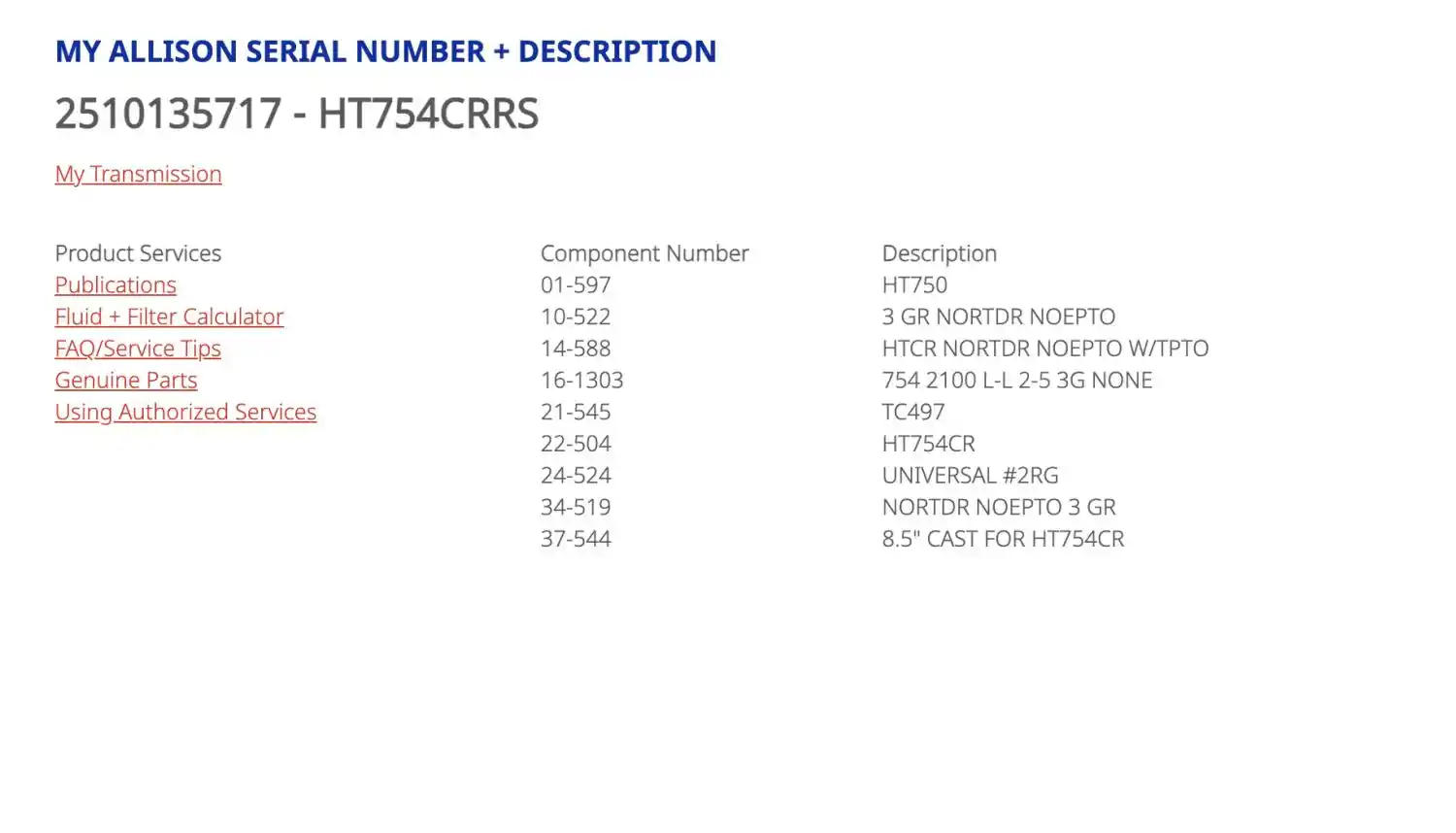 Used Allison HT754CR Transmission Assy for sale | Opa Locka Florida ...